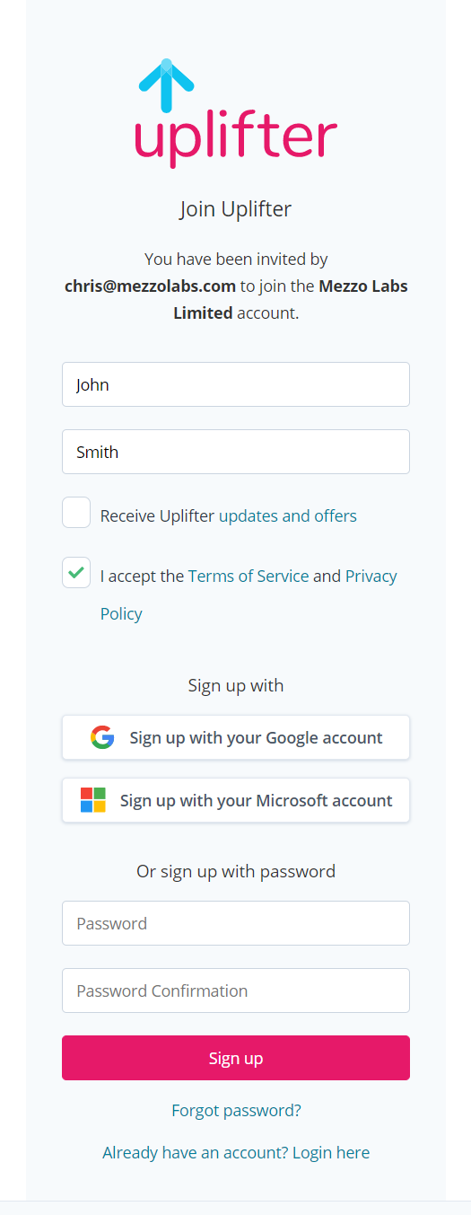 Logging in with Single Sign-On (SSO) – Uplifter Limited
