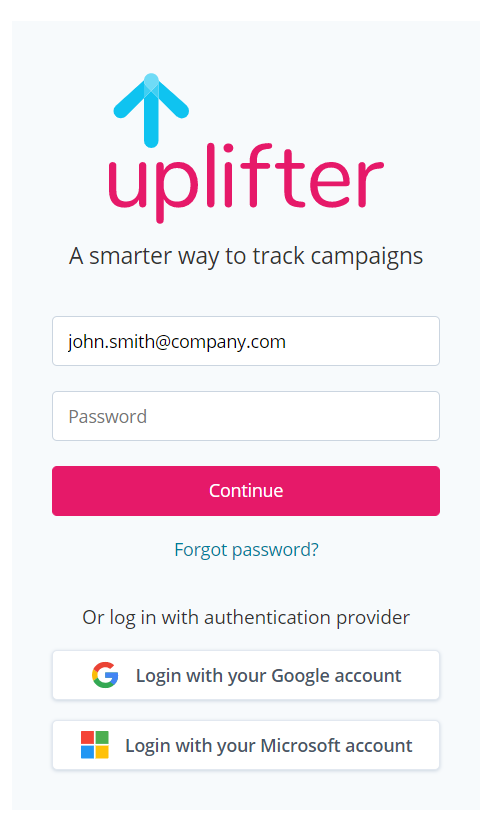 Logging in with Single Sign-On (SSO) – Uplifter Limited